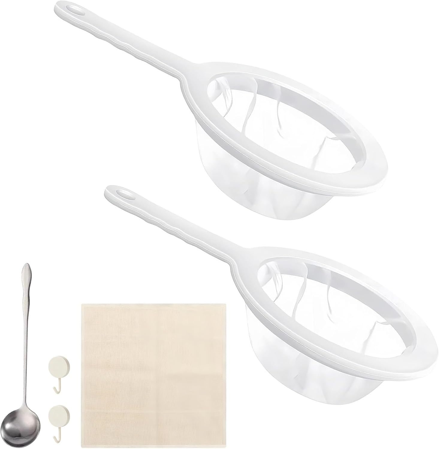 LHOEST 2PCS Nylon Fine Mesh Strainer Set, 200/400 Mesh Small Plastic ...