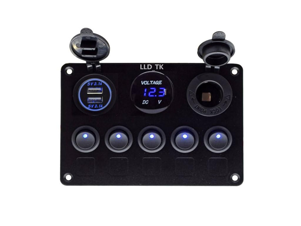 Amazon.com: 5 Gang Marine Boat Switch Panel Waterproof Toggle Rocker ...