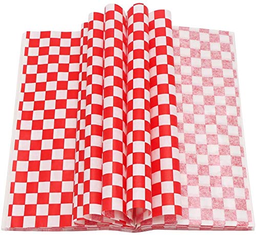 Somani 10x10 Deli Paper Sheets Sandwich wrap - Red and White Checkered ...