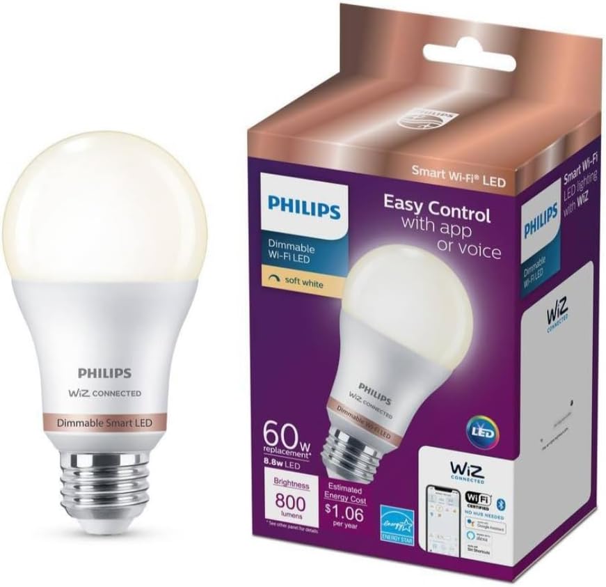 Philips Smart LED Bulb 8.8W (Eq.60W) A19 E26 - Amazon.com