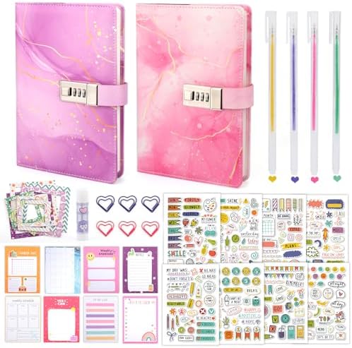 Creative PU Leather Password Notebook, A5 Wire Binding Fashion Daily ...