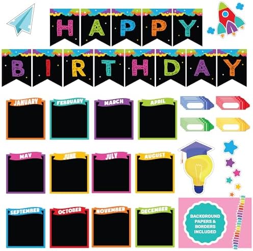 Amazon.com: 20 Pieces Happy Birthday Bulletin Board Set Birthday Wall ...