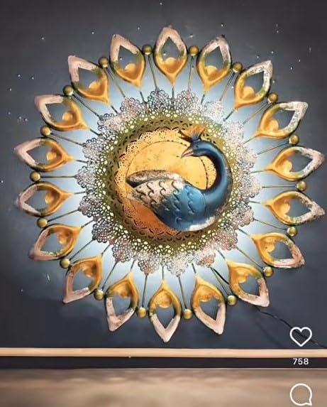 KRAFTI DECO-Metal Iron (SUN LIGHT PEACOCK (B) Sculpture Home/Decorative ...