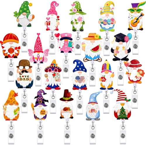 Amazon.com : 20 Pcs Holiday Badge Reels Retractable Seasonal Badge ...