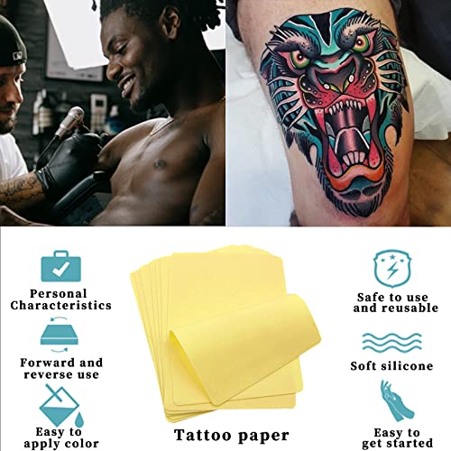 Tattoo Practice Skin with Transfer Paper, 20 Pcs Tattoo Fake Skin and ...
