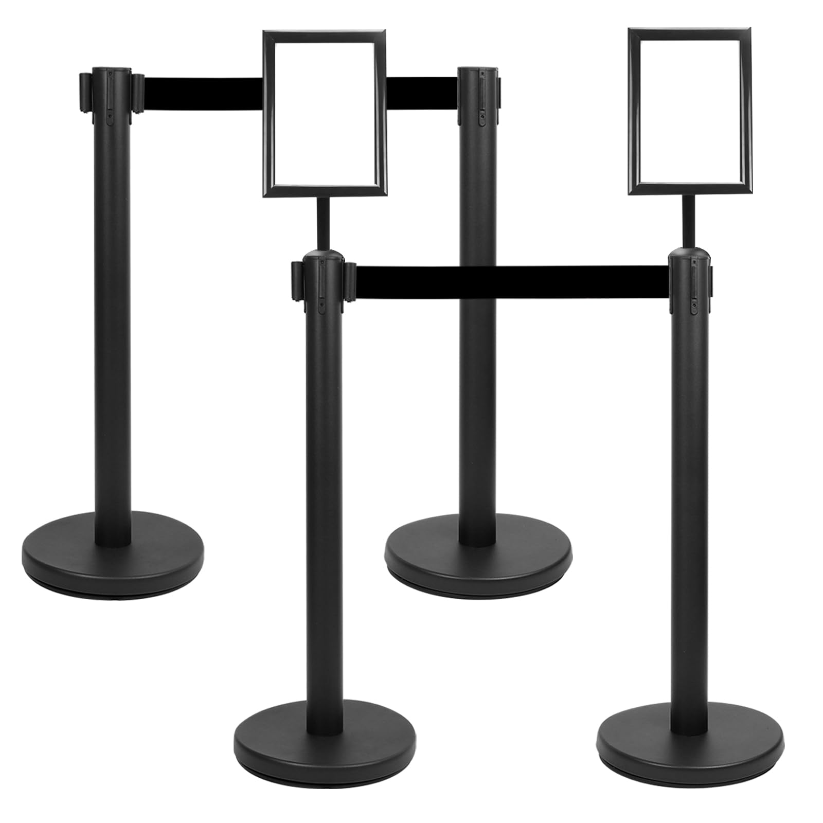 Carivia Stanchion Queue Post Barriers,4 Set Crowd Control Barriers ...