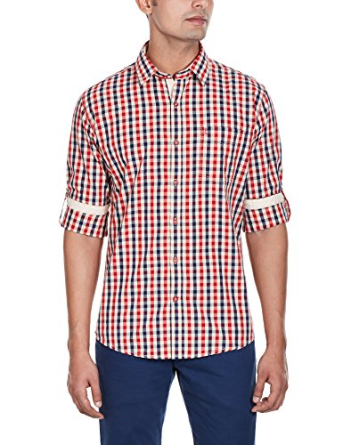 Grasim Men's Casual Shirt (T643_44_Skinny Red) : Amazon.in: Clothing ...