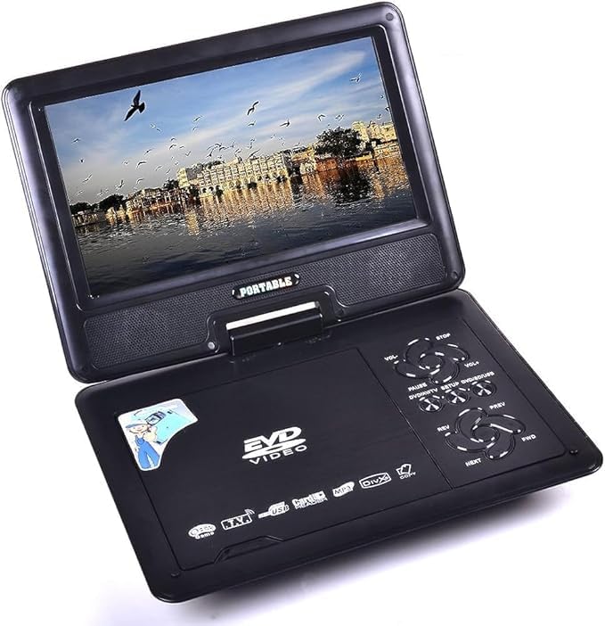 SRS 11.9" Portable DVD Players with 270? Swivel Screen SD Card/USB/Game ...