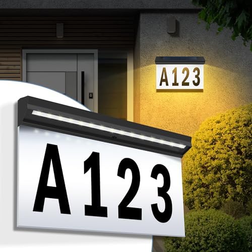 Amazon.com: T-SUN Solar Address Number Sign, Solar House Number Sign ...