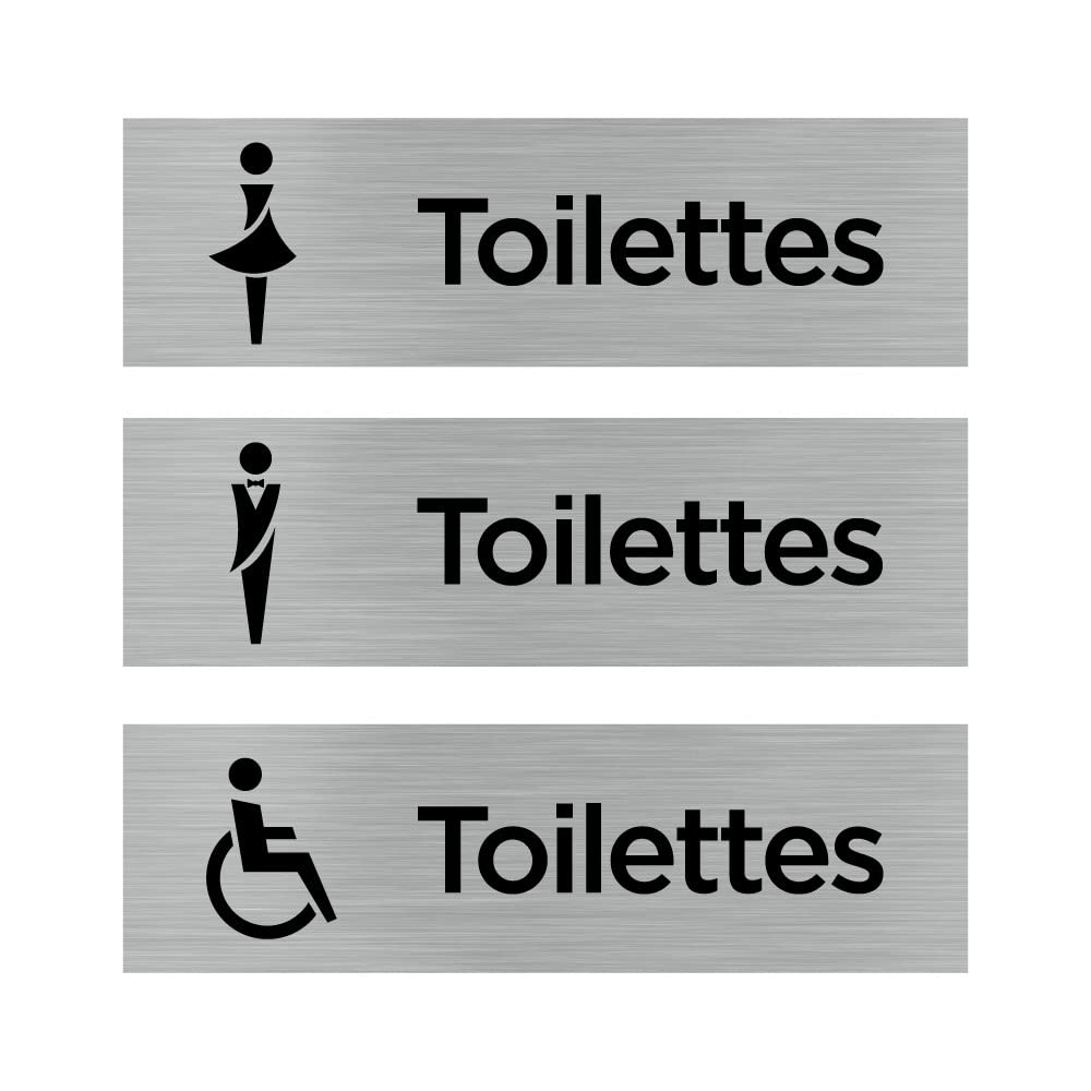 Pictogramme WC Lot de 3 pictogrammes Toilettes. Signalisation Porte ...