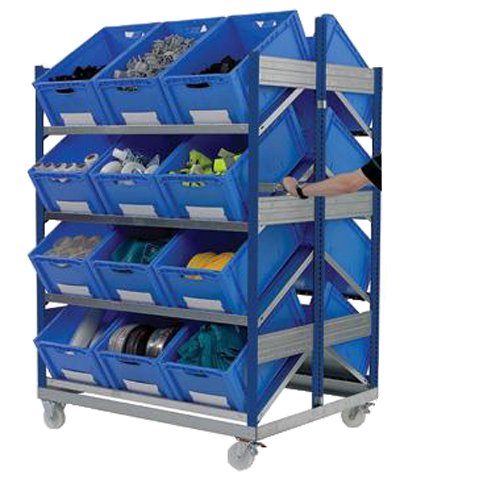 Action Handling RW64271 Inclined Shelf Trolley with Bins, Single Sided ...