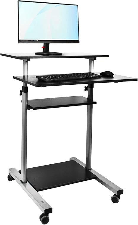 TekBox Standing Computer Desk - Home or Office Portable PC Mobile ...