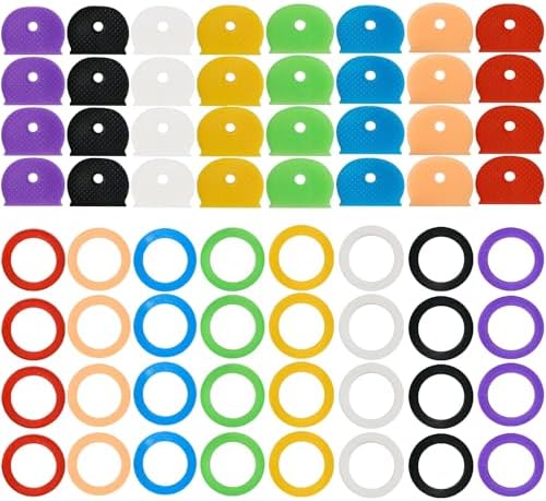 64PCS Key Caps Covers, BetterJonny Rubber Key Cover, Colorful Key Tags ...