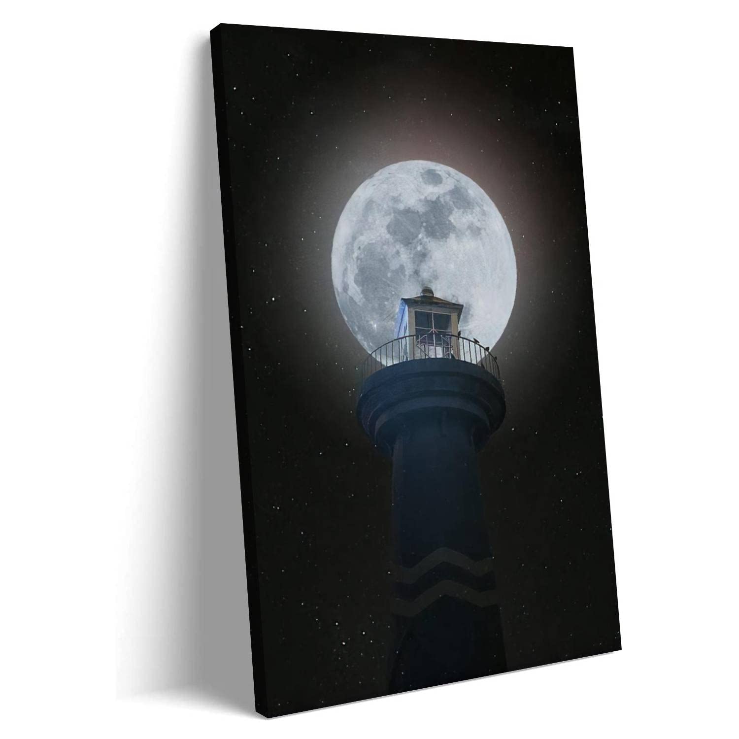 Lighthouses At Night And Moon
