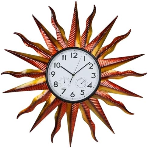 Amazon.com: HOBYLUBY Large Outdoor Clock with Thermometer & Humidity ...