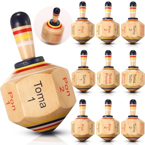 Poen 5 Pcs Big Cinco de Mayo Mexicana Spinner, 4.5inch Wooden Pirinola ...
