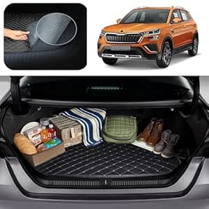 Vah@n Expo 7D Luxury Leather Car Trunk Mat/Dicky/Boot Mat Suitable For Kushaq | Full Dicky ...