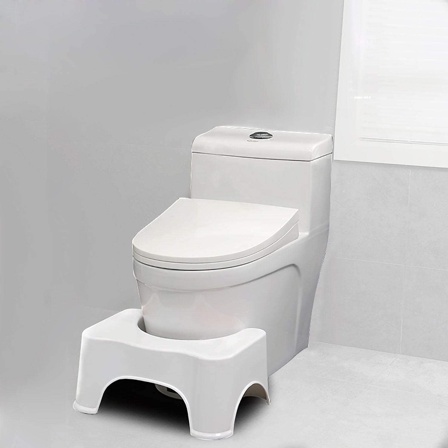 ASPIRE UK Red Squatting Toilet Stool 7 inch Non-Slip Bathroom Step Up ...