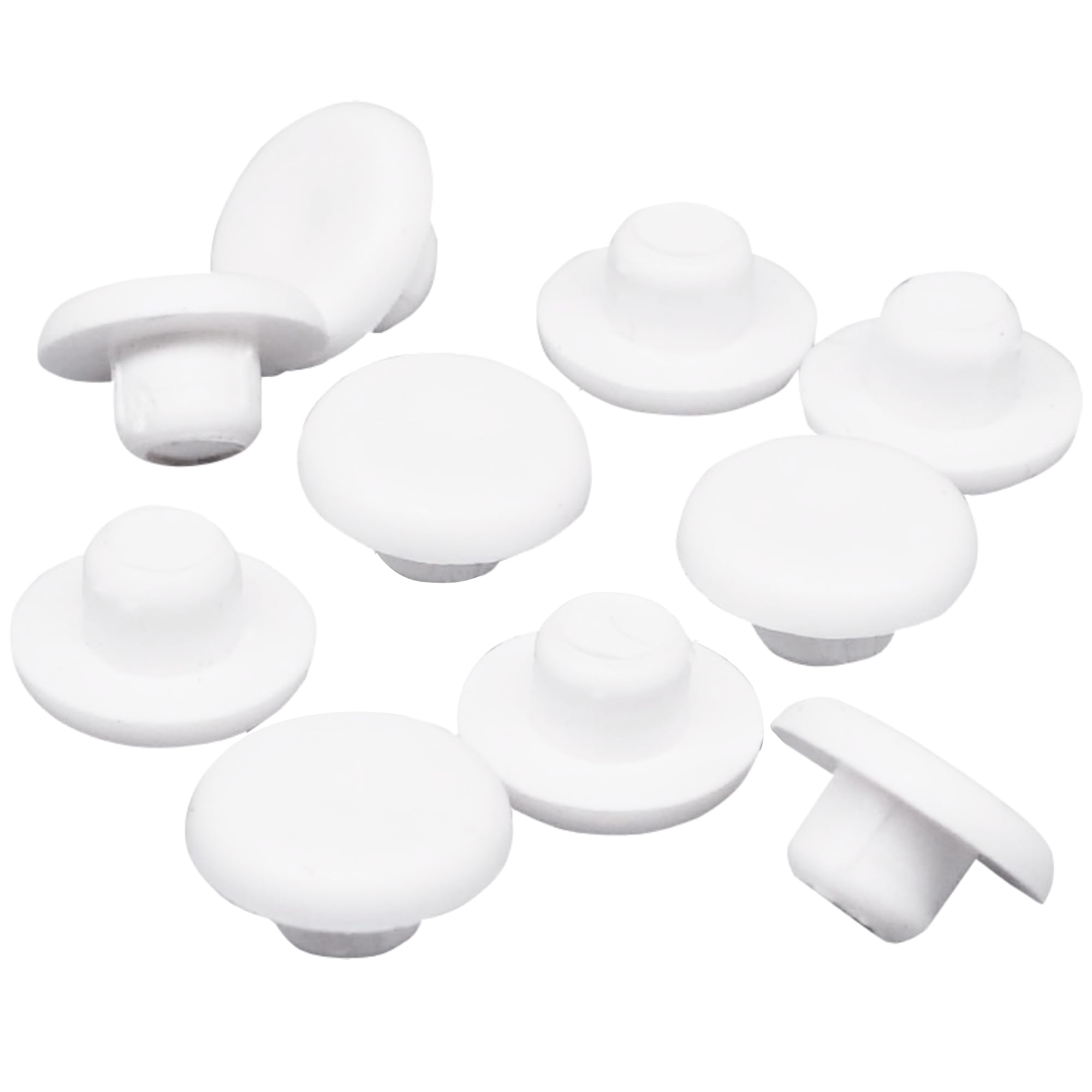 Plastic Hole Plugs Caps 64Pcs 16mm(5/8') White Nylon Plastic Round