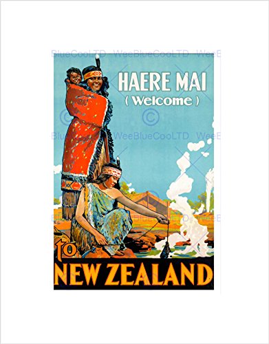 Travel New Zealand Native Maori Welcome Costume Hot Spring Wall Art ...