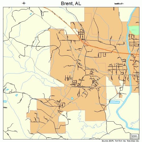 Amazon.com : Large Street & Road Map of Brent, Alabama AL - Printed ...