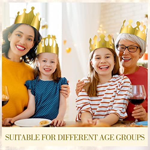 Amazon.com: 100 Pieces Paper Crowns Gold Birthday New Year Crowns Party ...