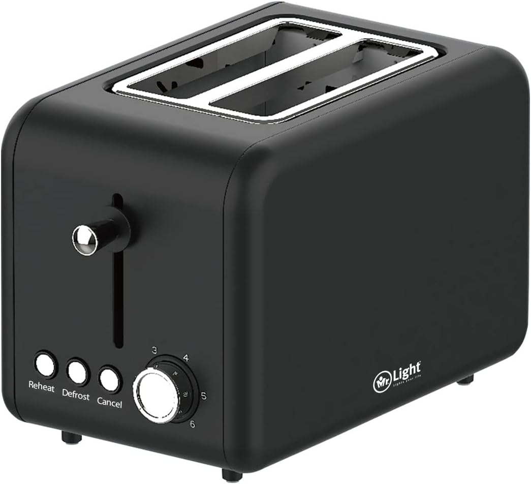 Mr Light Toaster, 2 Large Slots, Compact Electric Bread Toaster with 6 ...