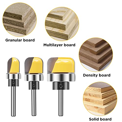 Snapklik.com : MNA Dish Carving Router Bits,3Pcs 1/4 Inch Shank Bowl ...
