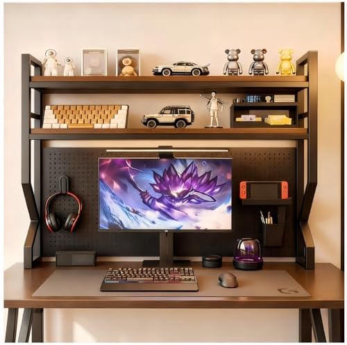 Amazon.com : Desktop Hutch Bookshelf,Many Gifts,Metal Desktop Bookcase ...