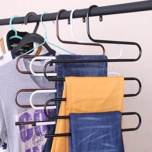 CoolKart Iron Stainless Steel s Multi-Layered Pants Rack Pants Hanger ...