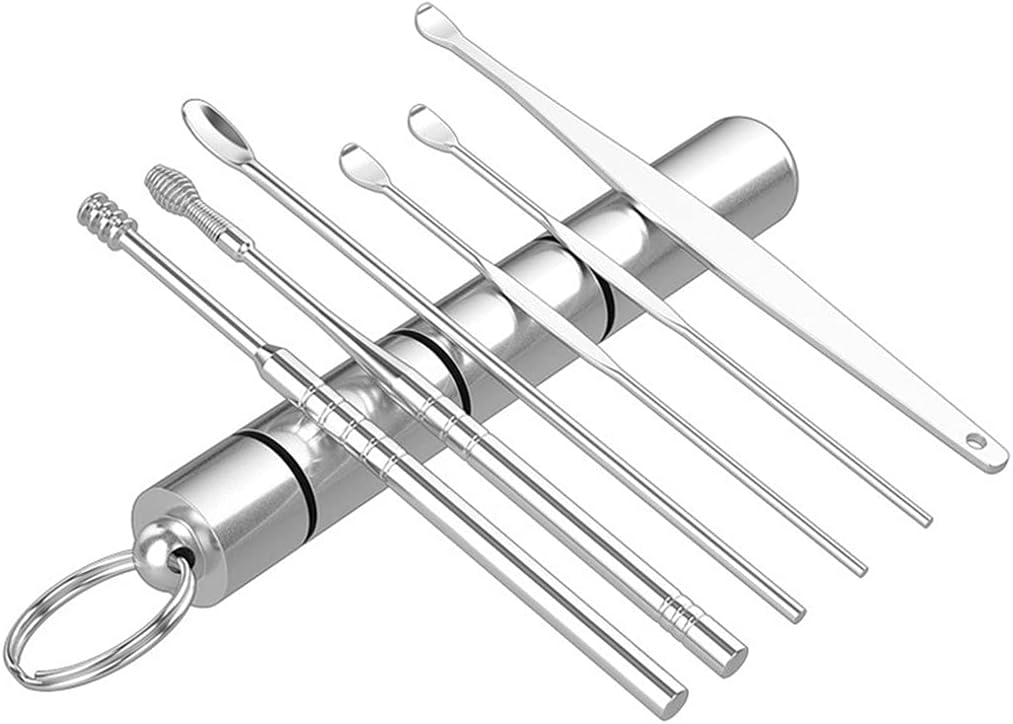 Amazon.com: 6Pcs/Set Ear Wax Pickers Stainless Steel Spiral Earpick Wax ...
