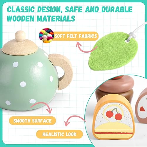 Snapklik.com : Wooden Tea Set For Little Girls Tea Set For Toddler Food ...