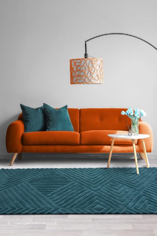 Buy HAMIYA HANDLOOM CARPET Hand Tufted Woollen Carpet High Low Design ...