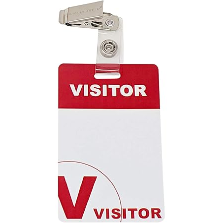 Amazon.com : 5 Pack - Heavy Duty Visitor Badges with Clips - Reusable ...