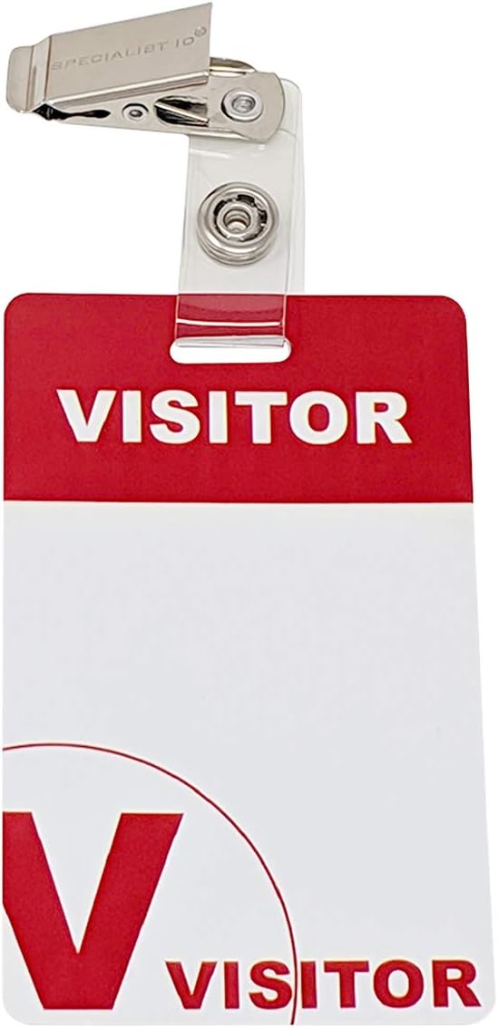 Amazon.com : 5 Pack - Heavy Duty Visitor Badges with Clips - Reusable & Re-Writable - Durable ...