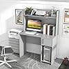 Amazon.com: Tangkula Computer Desk with Hutch, Home Office Desk with ...