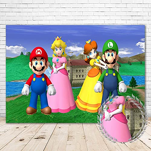 Buy JMING Photo Background Super Mario Bro Princess Peach Daisy Theme ...