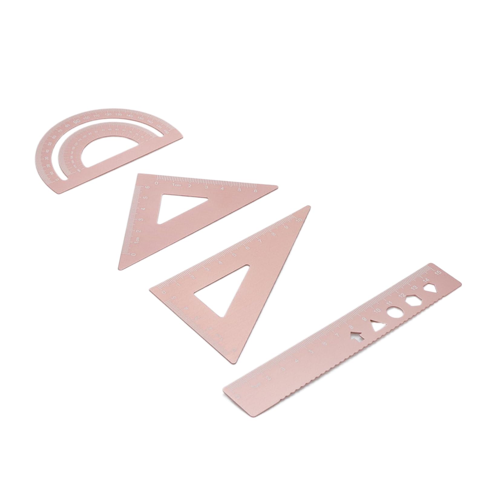 Snapklik.com : 2 Sets Geometry Set Aluminum Alloy Ruler Drafting Tool ...