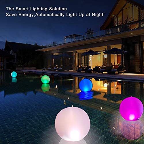 Rukars Floating Ball Pool Light Solar Powered 4 PCS, 14 Inch Inflatable ...