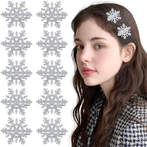 Amazon.com : TUCEWP 10Pcs Snowflake Hair Clip for Women Girls Cute Hair ...