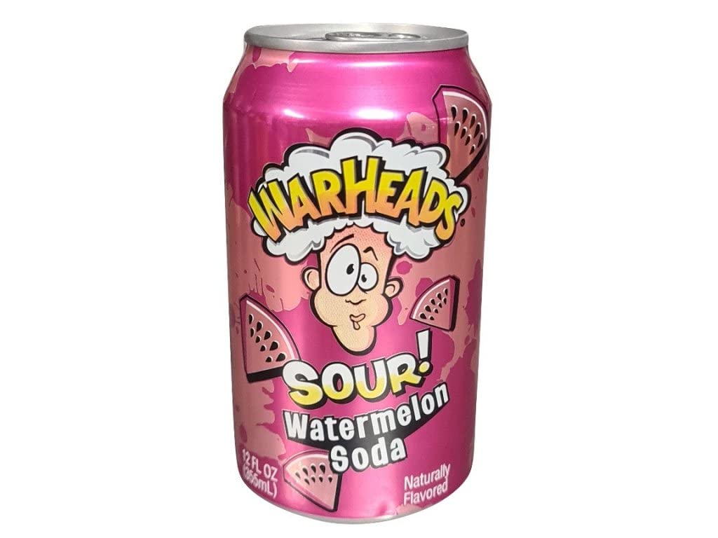 WarHeads Sour Watermelon Soda 355ml (Pack of 6 Cans X 355ml Each ...