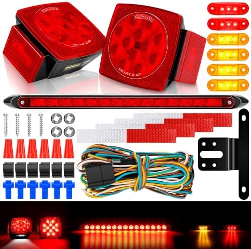 Cyfie LED Trailer Lights Kit, 12V Super Bright Trailer Lights with 25ft ...