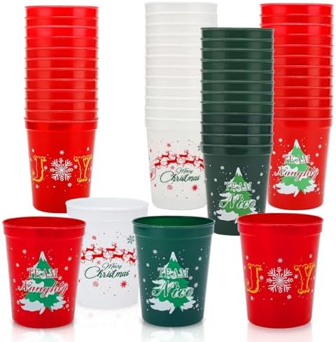 Amazon.com: Ainibar Christmas Party Cups - Set of 24 Red and Green 16oz ...