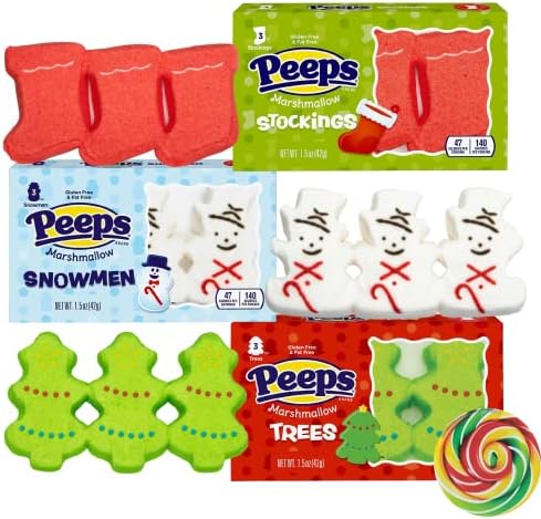 Amazon.com : Christmas 2024 Peeps Marshmallow Candy Assortment, Snowmen ...