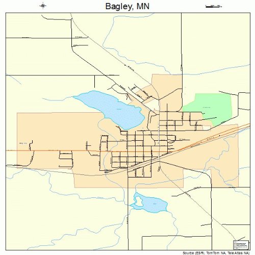 Large Street & Road Map of Bagley, Minnesota MN - Printed poster size ...