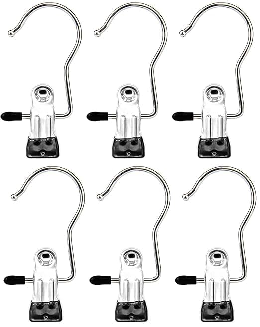 Apex Merchandise- Stainless Steel Hanger Clips for Clothes-6 Pieces ...