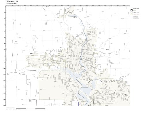 ZIP Code Wall Map of Wausau, WI ZIP Code Map Laminated: Amazon.com ...
