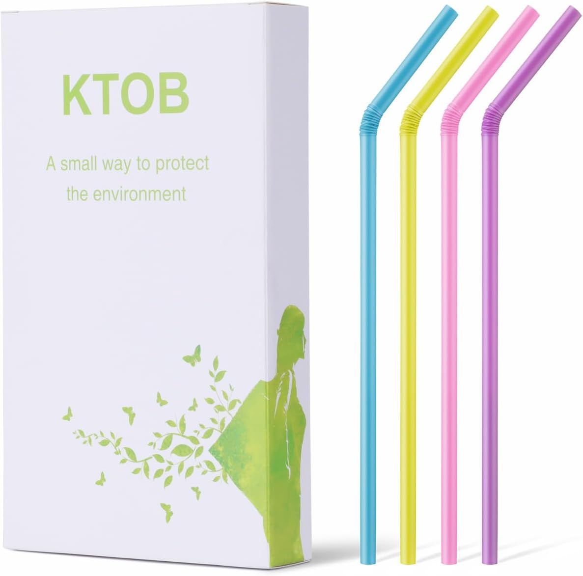 Amazon.com: 200 Count 100% Plant-Based Wrapped Compostable Straws ...