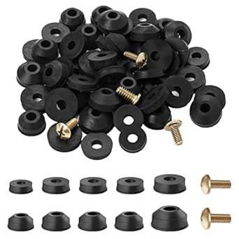 58 Pack Faucet Washer Assortment Kit - Flat and Beveled Rubber Faucet ...