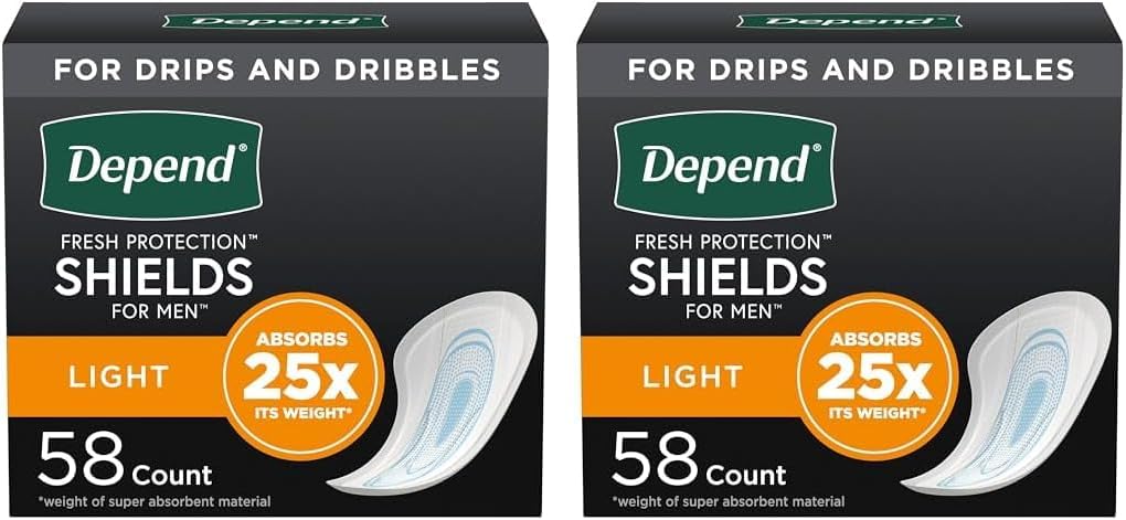 Depend Incontinence/Bladder Control Shields, Incontinence Pads for Men ...